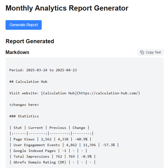 Monthly Analytics Report Generator - Sagui Itay's Blog